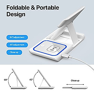 Wireless Charging Station, 3 in 1 Wireless Charger Stand, Fast Wireless Charging Dock for iPhone 14/13/12/11/Pro/X/Max/XS/XR/8/Plus, for Apple Watch7/6/5/4/3/2/SE, for Airpods 3/2/Pro(White)