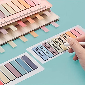 ELII Sticky Tabs 1200pcs Page Markers,Morandi Sticky Note Tabs Colored Writable and Repositionable Book Flags Tabs Strip Index Tabs,Page Tabs