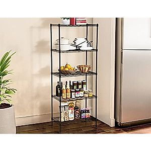 Storage Shelves, 5 Tier Commercial NSF Certified Metal Shelving, Heavy Duty Wire Shelving Unit for Kitchen Restaurant Bathroom Office Pantry, 14"Lx24"Wx60"H Metal Shelves For Storage Utility Shelf