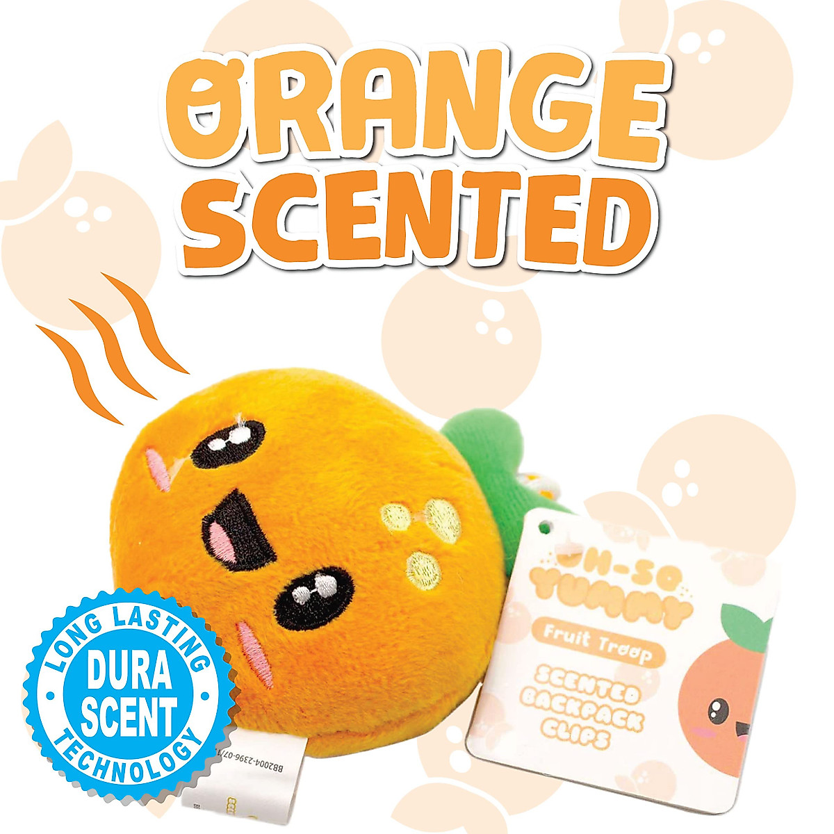 Scentco Fruit Troop Backpack Buddies - Scented Plush Toy Clips (Orange)