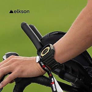 elkson Made for Apple Watch Ultra 2 1 Band case 49mm Screen Protector Tempered Glass, Quattro Pro Series Rugged for iWatch Bumper Strap Military Grade Durable Protective Cover Shock Proof Brown Tan