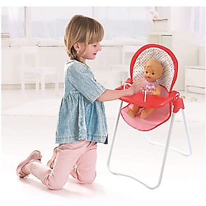 Little Mommy Snacky Doll High Chair (D92889), Front Feeding Tray with Toy Bar and Bottle Holder, Tilted Seat Function Allows Baby Doll to Nap - Fits Dolls up to 21 inches, Age 3+