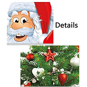 YULOONG Christmas Windows Static Stickers Clings Removable Vinyl Santa Claus Christmas Tree Snowman Snowflake Deer DIY Wall Window Door Mural Showcase Decal Sticker