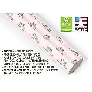 Pastel Mermaid Friends Luxury Gift Wrap, Thick Wrapping Paper, Sea Theme Floral Fairy Princess Birthday Party Decor (One 20 inch x 30 inch sheet)