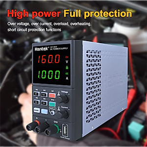Hantek DC Power Supply Variable, Adjustable Switching Bench Power Supply(0-160V 0-4A) with 4-Digit LED Display Voltage and Current, Short Circuit Protection Functions, Accurate Encoder Adjustment Knob