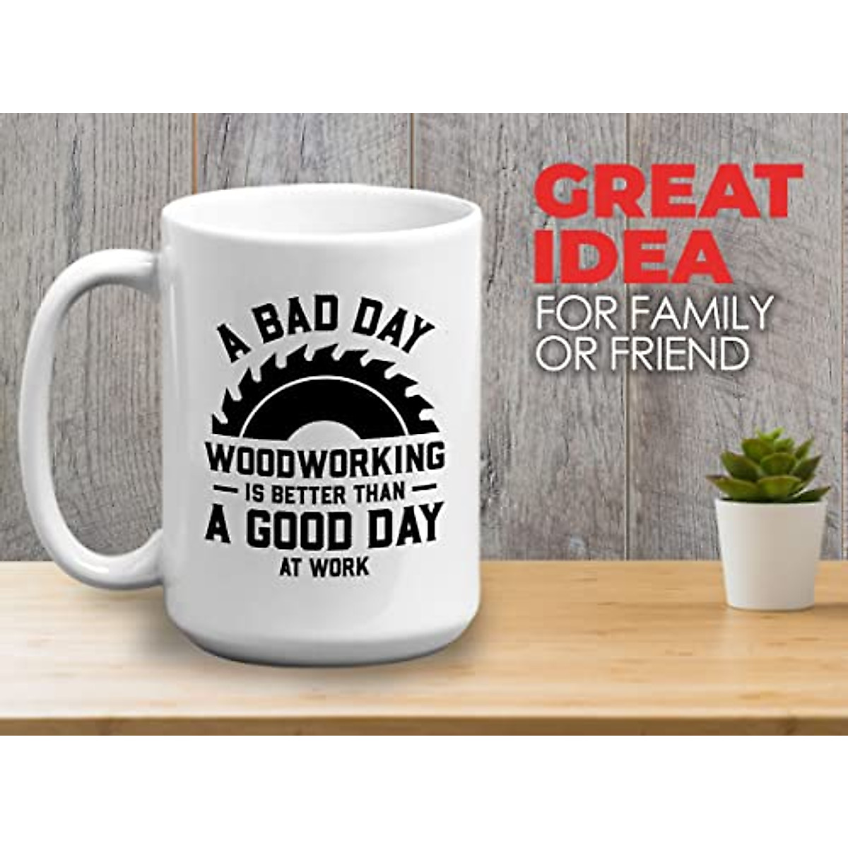 Flairy Land Carpenter Coffee Mug 15oz White - a bad day woodworking - DIY Expert Contractor Welder Woodworker Workshop Carpentry Repairer Plumbing Plumber Chainsaw