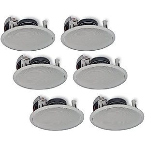 Yamaha Natural Sound Custom Easy-to-install In-Ceiling Flush Mount 2-Way 150 watts Speaker (Set of 6) with 8" Cone Woofers & 1" Swivel Titanium Dome Tweeter