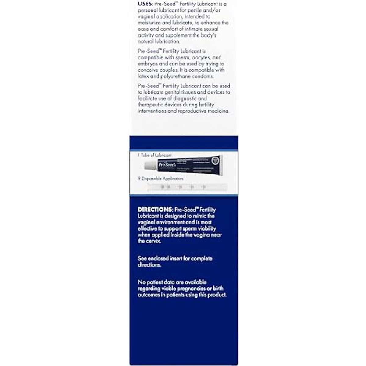 Pre-Seed Fertility Lubricant, For Use by Couples Trying to Conceive