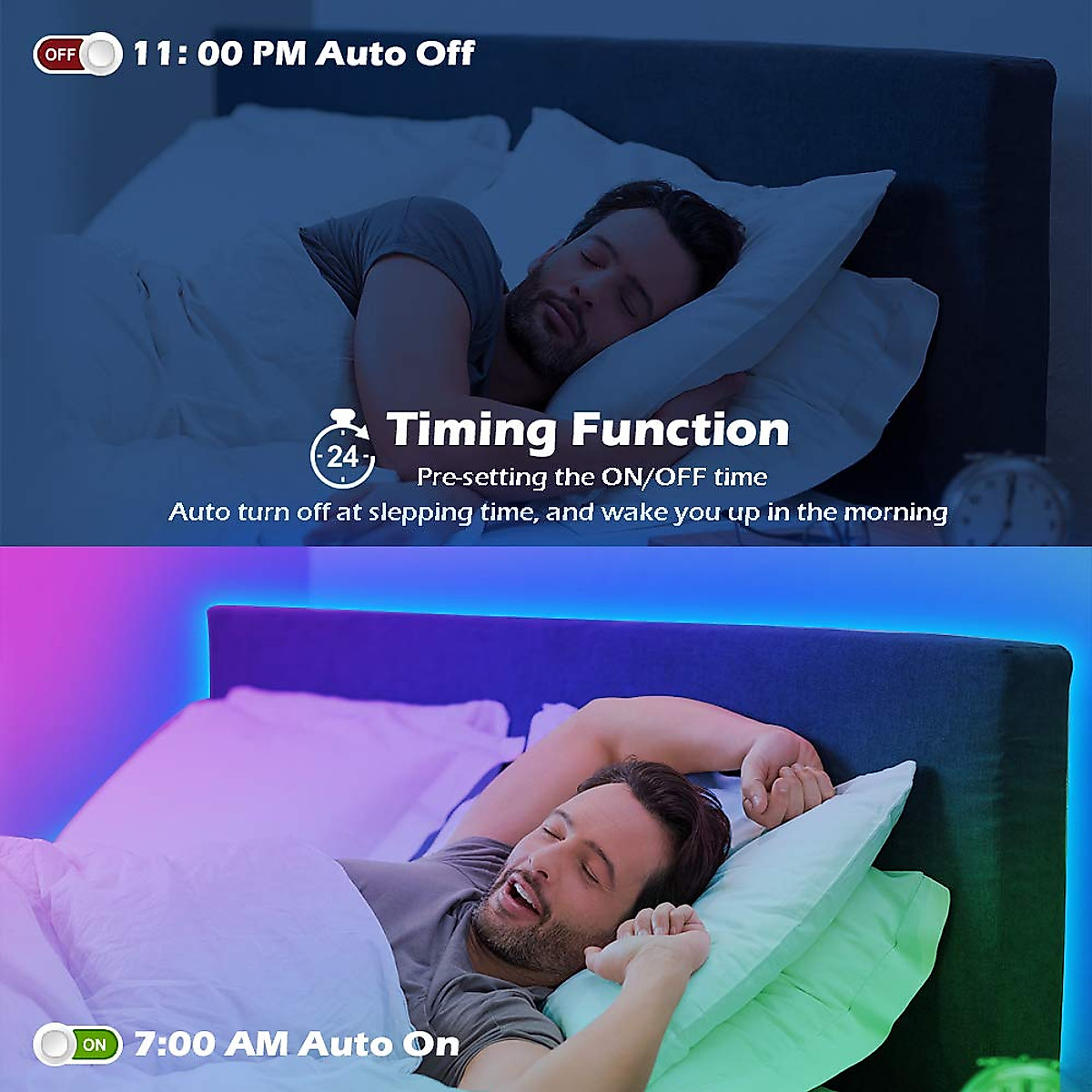 Led Strip Lights, 82ft/25m Long Smart Led Light Strips Music Sync 5050 RGB Color Changing Rope Lights,Bluetooth APP/IR Remote/Switch Box Control Led Lights for Bedroom,Home Decoration,Party,Festival