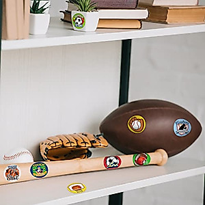 500 Pcs Sports Roll Stickers for Laptop Scrapbook Skateboard Luggage Helmet, Football Soccer Baseball Basketball Decals School Rewards for Kids Teens Adults Party Favors 8 Designs (Mixed Balls)