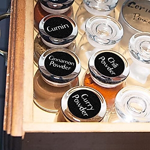 Cohas Chalkboard Labels for Libbey 4.5 Ounce Glass Spice Jars includes 48 Preprinted Labels, Spanish and Mexican Spices
