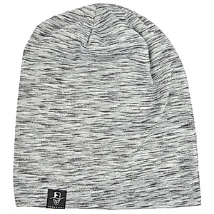 JESSE · RENA Men's Chic Striped Thin Baggy Slouch Summer Beanie Skull Cap Hat (Pale)