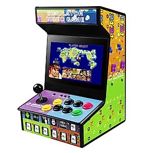 Handheld Arcade Game Console -10 Inch Mini Arcade Machine Cabinet - Classics Mini Video Player -Retro Games Included -Tabletop and Bartop Support for TV Output, Birthday Present Gift for Kids