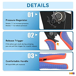 HKS Coax Ratchet Crimping Tool Set for Coaxial RG Cable RF Connector with 5 Changeable Dies