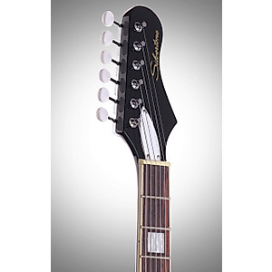 Silvertone 6 String Solid-Body Electric Guitar, Right, Gloss Black, standard (1478BK)