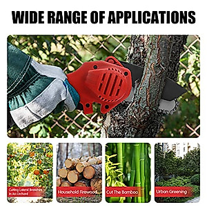 DRINCOSH Mini Chainsaw,4 Inch Portable Handheld Electric Chainsaw,Cordless Chain Saw Pruning Shears Chainsaw for Tree Branches,Courtyard,Household and Garden with 2 BATTERY