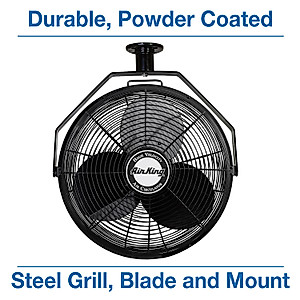 Air King 9718 18-Inch Industrial Grade Ceiling Mount Fan,Black