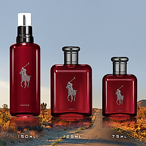 RALPH LAUREN FRAGRANCES Polo Red - Parfum - Men's Cologne - Ambery & Woody - With Absinthe, Cedarwood, and Musk - Intense Fragrance - 2.5 Fl Oz