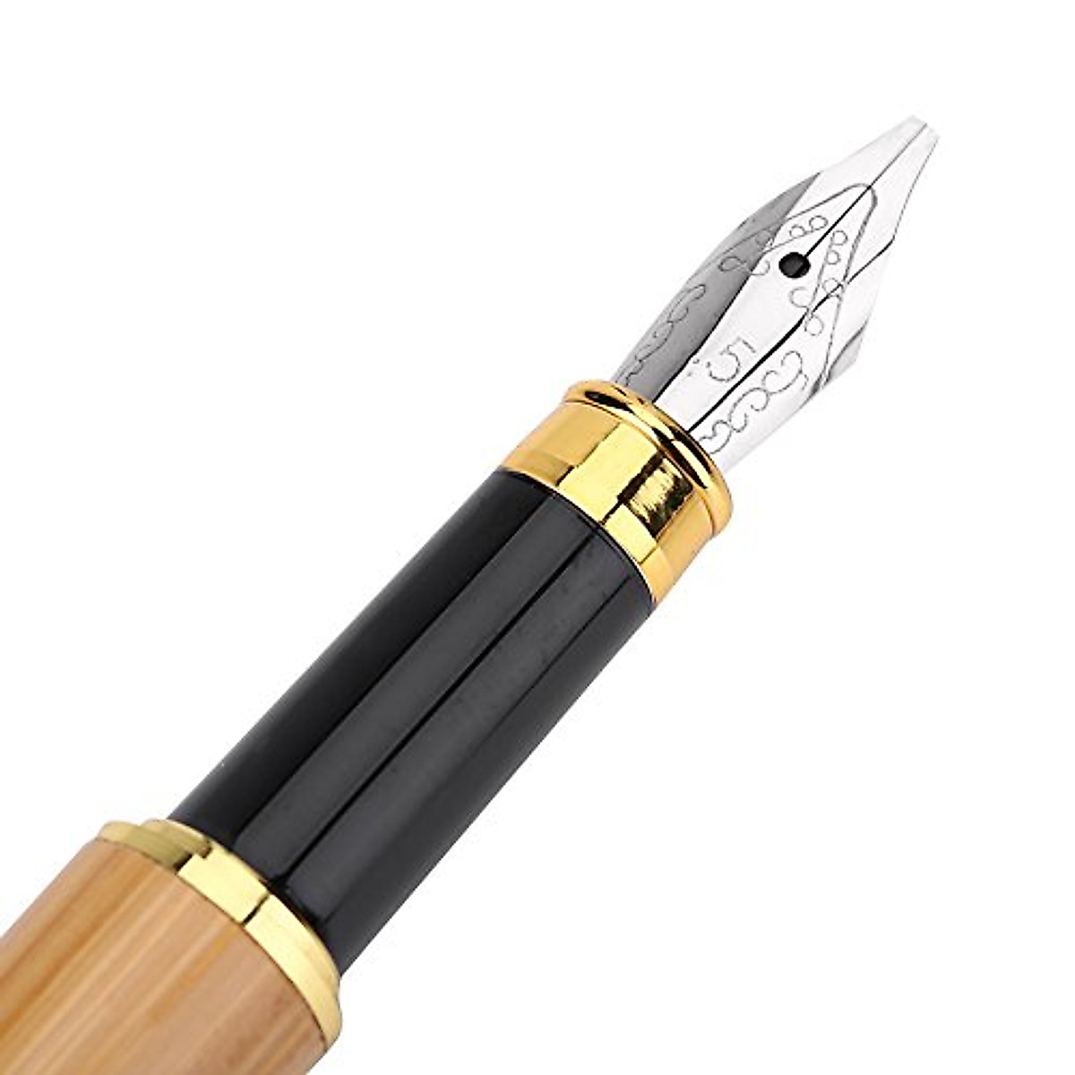 Delaman Bamboo Fountain Pen Calligraphy Pens Duckbill Parallel Nib Fine Art Pen Art Writing Nib Business Broad Stub Chisel-pointed (1.5mm)