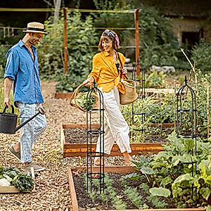 4 Pack 6 ft Garden Obelisk Trellis for Climbing Plants Outdoor Metal Tower Garden Trellis Plant Support Tall Plastic Trellises for Indoor Outdoor Potted Plants Climbing Vines Flowers Stands