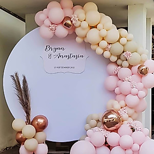 7.5ft White Round Backdrop Covers for Arch Circle Stand, Wrinkle Resistant Background Cover for Birthday Party Wedding Baby Shower Decoration