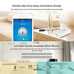 Sonoff TH16 Temperature and Humidity Monitoring WiFi Smart Switch for DIY Smart Home,Compatible with Alexa(16A)