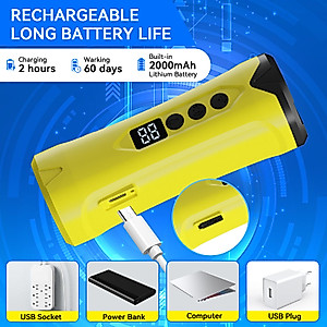 iljimae Dog Bark Deterrent Devices with Flash Light,3X Ultrasonic Emitters 50ft Range,Professional Dog Training Tool Best Behavior Aid,Rechargeable