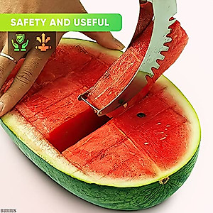 Stainless Watermelon Slicer Cutter Tool - Easy Slicer Watermelon and Pineapple Cutter Slicer Stainless Steel Vegetable Cutter - Cutters for Fruit Cut Outs Unique Kitchen Gadgets Watermelon Knife