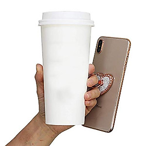 Cell Phone Ring Holder,360° Rotation Diamond Metal Finger Ring Grip for iPhone iPod iPad Samsung Galaxy and Other Smartphones (Rosegold)