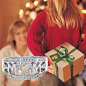 Mother's Day Ring Bridal Zircon Diamond Elegant Engagement Wedding Band Gift New Heart-Shaped Love Ring