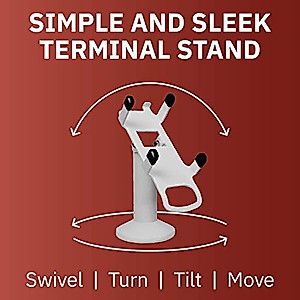 Discount Credit Card Supply DCCStands Valor Paytech VL100 7" Swivel and Tilt Terminal Stand, Screw-in and Adhesive, White…