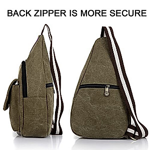 Canvas Messenger Bag,Embroidered Sling Bag,Casual Shoulder Bag,Crossbody Bags For Women,Retro Burglar Travel Backpack (Army Green)