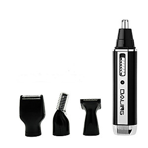 4 in 1 Rechargeable Nose Sideburn Eyebrow Beard Ear Hair Trimmer for Men & Women, Nose Ear Trimmer/Beard Trimmer/Sideburn Trimmer/Eyebrow Trimmer (Black)