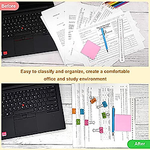 Coideal Colored Face Binder Paper Clips, 48 Pcs 1 Inch Medium Assorted Smile Bull Clip Clamps Multi Color Cute Hollow Smiling for Office (25mm)