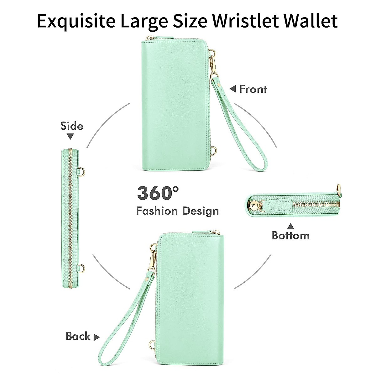 nuoku Wallet for Women Credit Card Holder Cell Phone Purse Sofa PU Leather Wallet with RFID Blocking Clutch Wristlet