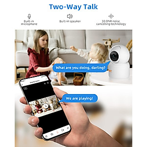 GIEC Indoor Security Camera for Home 2K HD Kids/Pet Camera Pan Tilt Smart WiFi Cameras 360 Degree Dog Cam with Two-Way Audio, Motion Detection,Night Vision,Cloud & SD Card Storage