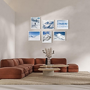 Egofine 11x14 Picture Frames Made of Solid Wood 6 PCS White Covered by Plexiglass - for Table Top and Wall Mounting for Pictures 8x10 or 5x7 with Mat Horizontally or Vertically Display Photo Frame