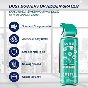 Compressed Canned Air Duster for Computer - iDuster Disposable Electronic Keyboard Cleaner for Cleaning Duster, 1PCS(3.5oz)