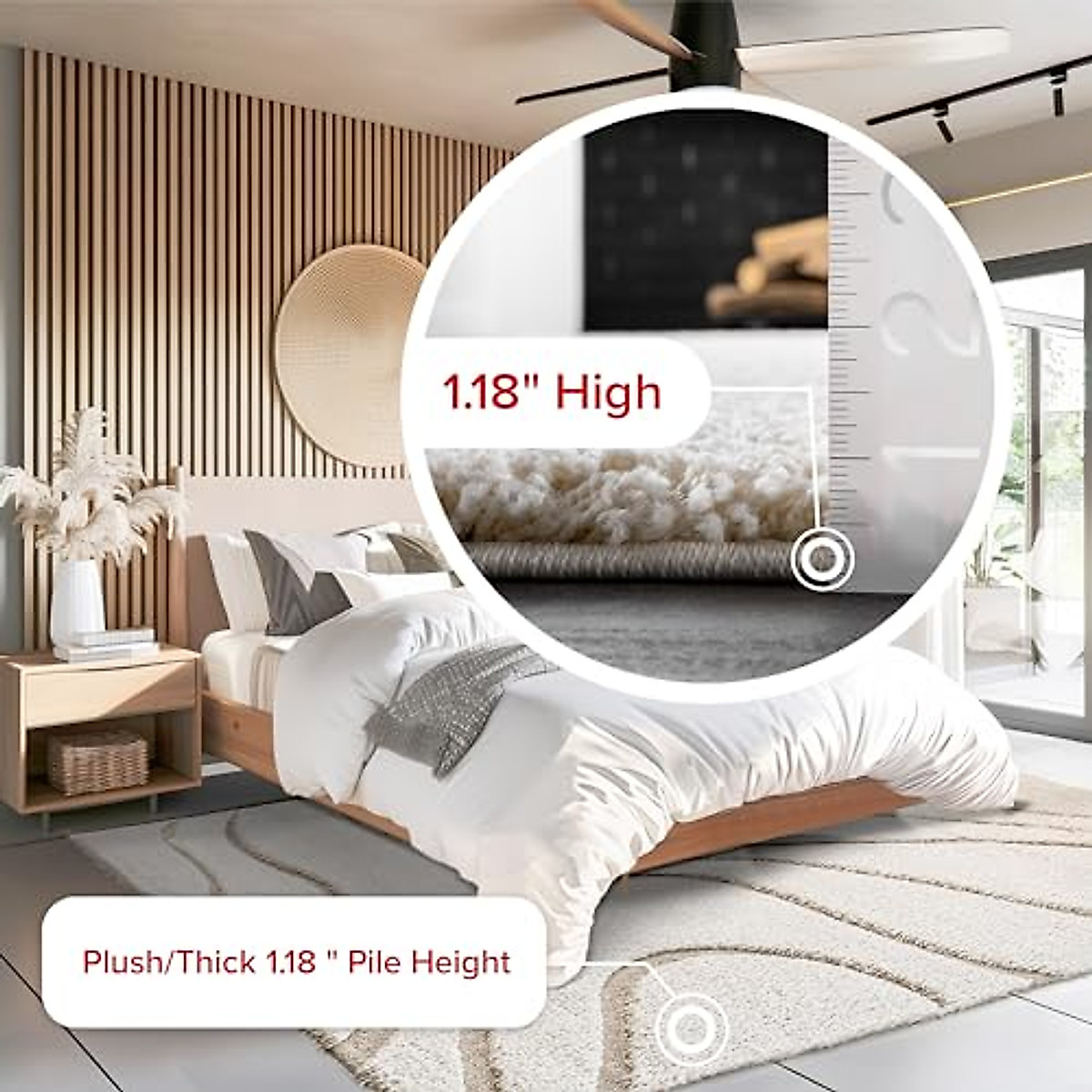 nuLOOM Carolyn Modern Shag Area Rug - 9x12 Shag Area Rug Transitional Cream Rugs for Living Room Bedroom Dining Room Nursery