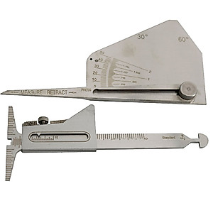 Graigar Stainless Steel Welding Gauge Tool Kits Combine Suit 13 Pieces Welding Inspection Gauge Metric Welding Gauge(mm)