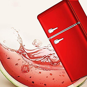 HESNDxbx Mini Fridge Color Small Refrigerator, Small Home Office Red Refrigerator, Two-Door Refrigerator (Color : Red)
