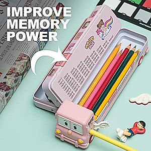 Cute Bus Toy with Built-in Pencil Holder Kids Pink Bus Cute Girls Pencil Case Bus Toy Pencil case Bus with builtin Sharpener
