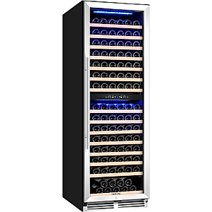 BODEGA Wine Cooler Refrigerator 24 Inch, 174 Bottle Dual Zone Wine Fridge with Double-Layer Tempered Glass Door and Temperature Memory Function,Built-in or Freestanding