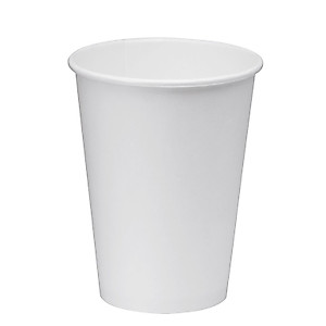 NYHI 100 Pack 10 oz White Paper Disposable Coffee Cups Hot Cold Beverage Drinking Cup for Water Juice Espresso Tea Ideal for Water Coolers Party