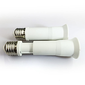 E27 to E26 E27 Light Socket Extender Adapter,Extension Flexible Socket Extender Adapter, E26 /E27 Screw Bulb Base Adapter Converter,Lamp Bulb Socket Extension, Lamp Holder Adapter (2 Pack)