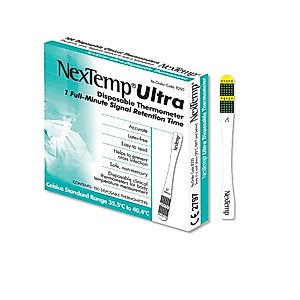 NexTemp® Ultra Single-Use Thermometers: Individually Wrapped 100-pack, Provides Superior Accuracy and Maximum Infection Control. Perfect for Businesses, Schools, First-Aid, Home, and Travel! (Celsius)