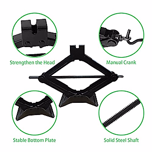 FGZKJ Scissor Car Jack, Scissor Jack with a Maximum Capacity of 2.0 Tons, Heavy Lifting Jack, Used for/SUV/MPV tire Repair and Replacement Tools, with Crank Handle (Hand Crank-2.0 tons)