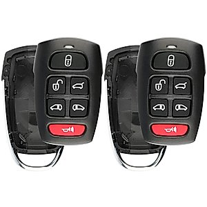 KeylessOption Keyless Entry Remote Key Fob Shell Case Cover Button Pad for Hyundai Entorage Kia Sedona Mini Van (Pack of 2)