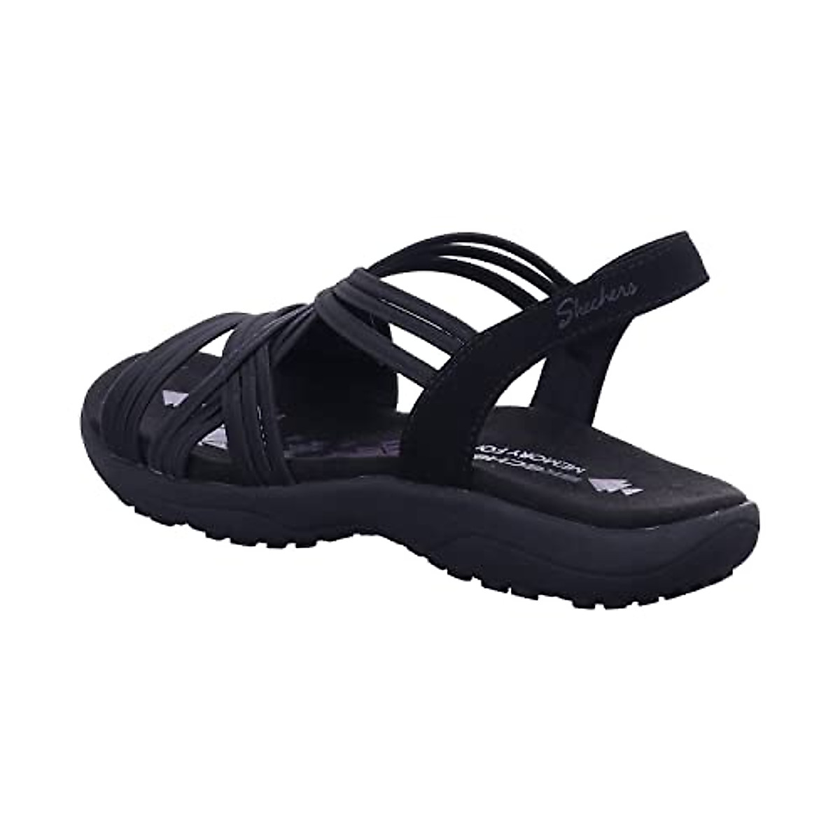 Skechers Women's Reggae Slim-Simply Stretch Sport Sandal, Black, 8