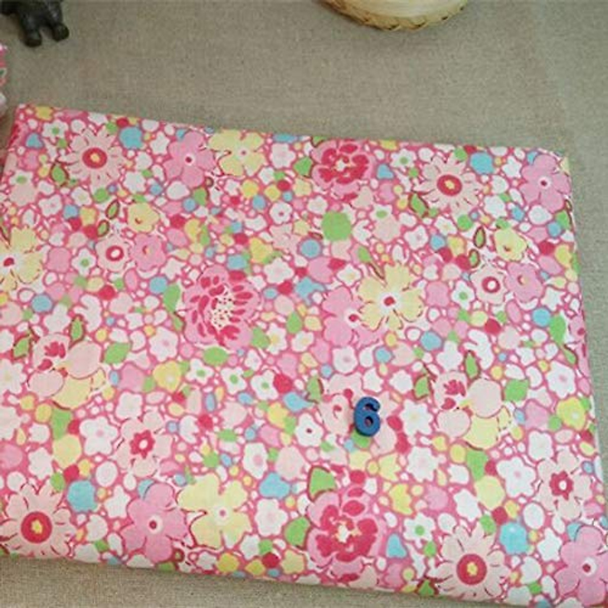 Bluelans 7pcs 10" x 10" (25cm x 25cm) Top Cotton Craft Fabric Bundle Squares Patchwork DIY Sewing Scrapbooking Quilting Floral Dot Pattern Light Pink